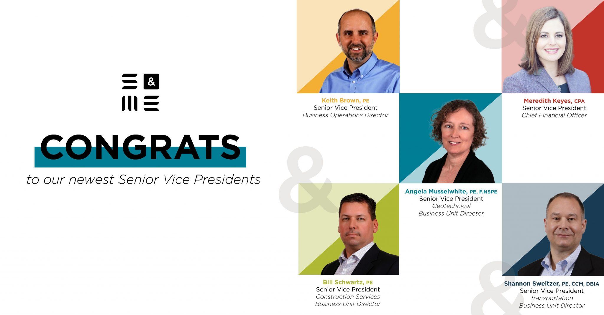 Congratulations to Our New Senior Vice Presidents! - S&ME